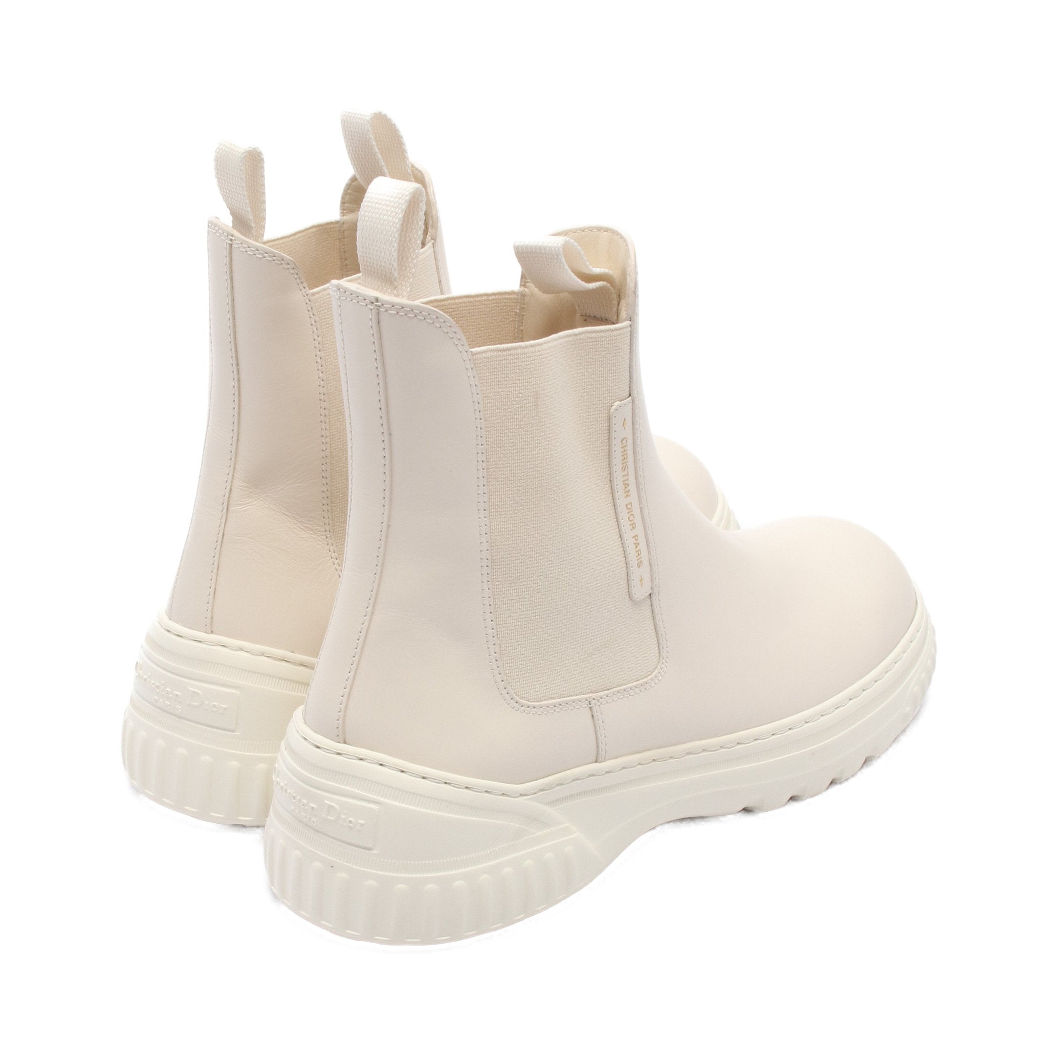 サイドゴアブーツ レザー オフホワイト クリスチャンディオール – RECLO