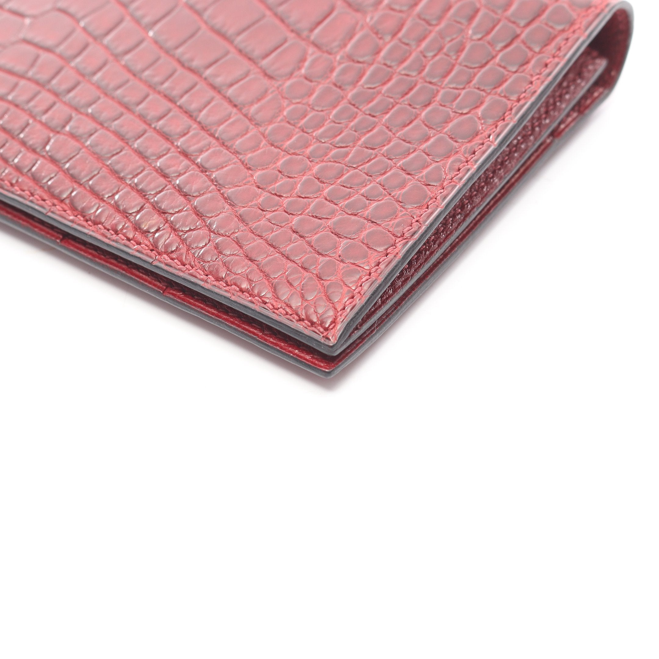 エルメス HERMES MC2 フレミング ブレイズ ルージュアッシュ 二つ折り長財布 財布 アリゲーターマット アリゲーターマット メンズ ボルドー系 035094CA 【中古】 MC2 フレミング ブレイズ ルージュアッシュ 二つ折り長財布