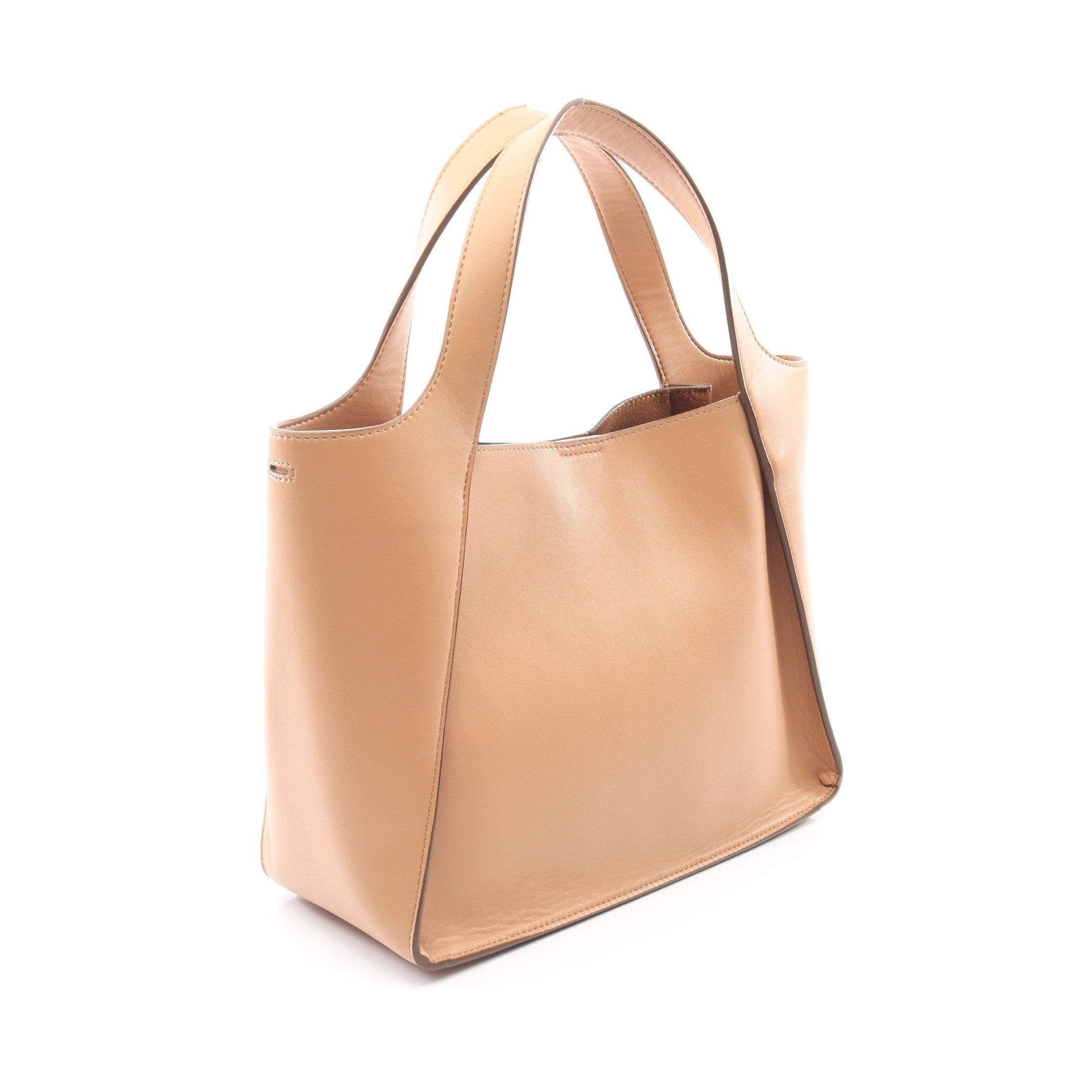 ステラ ロゴ ハンドバッグ トートバッグ フェイクレザー ベージュ 2WAY