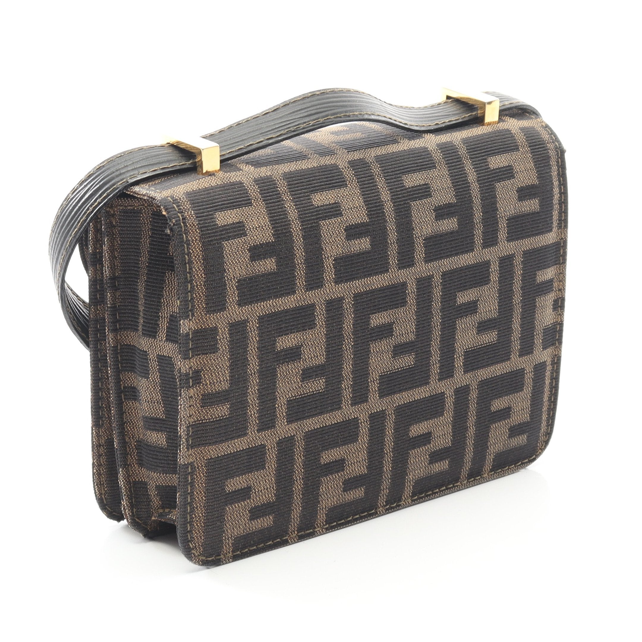 ズッカ ショルダーバッグ キャンバス レザー ブラウン フェンディ – RECLO