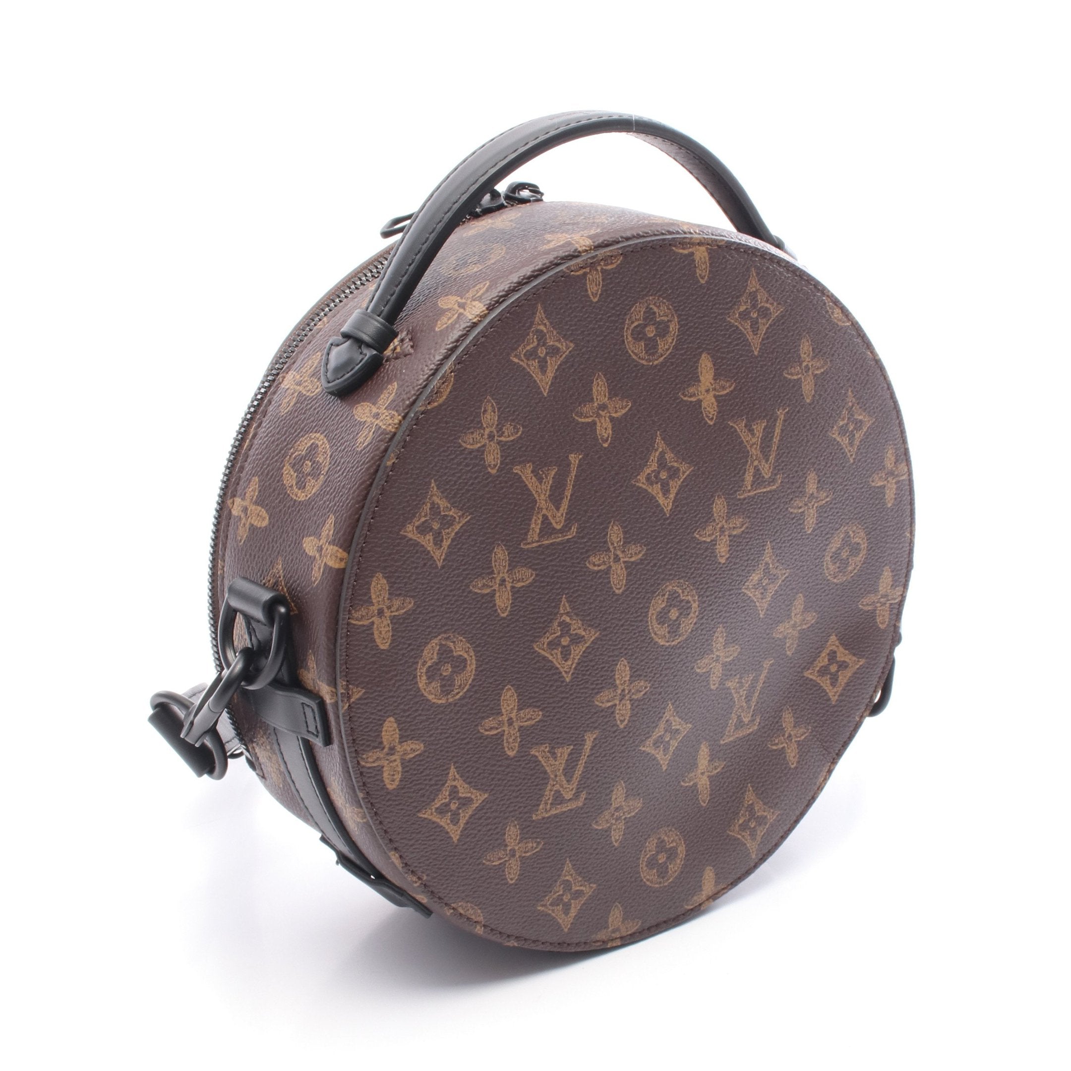 ホイールボックス モノグラム ハンドバッグ PVC レザー ブラウン