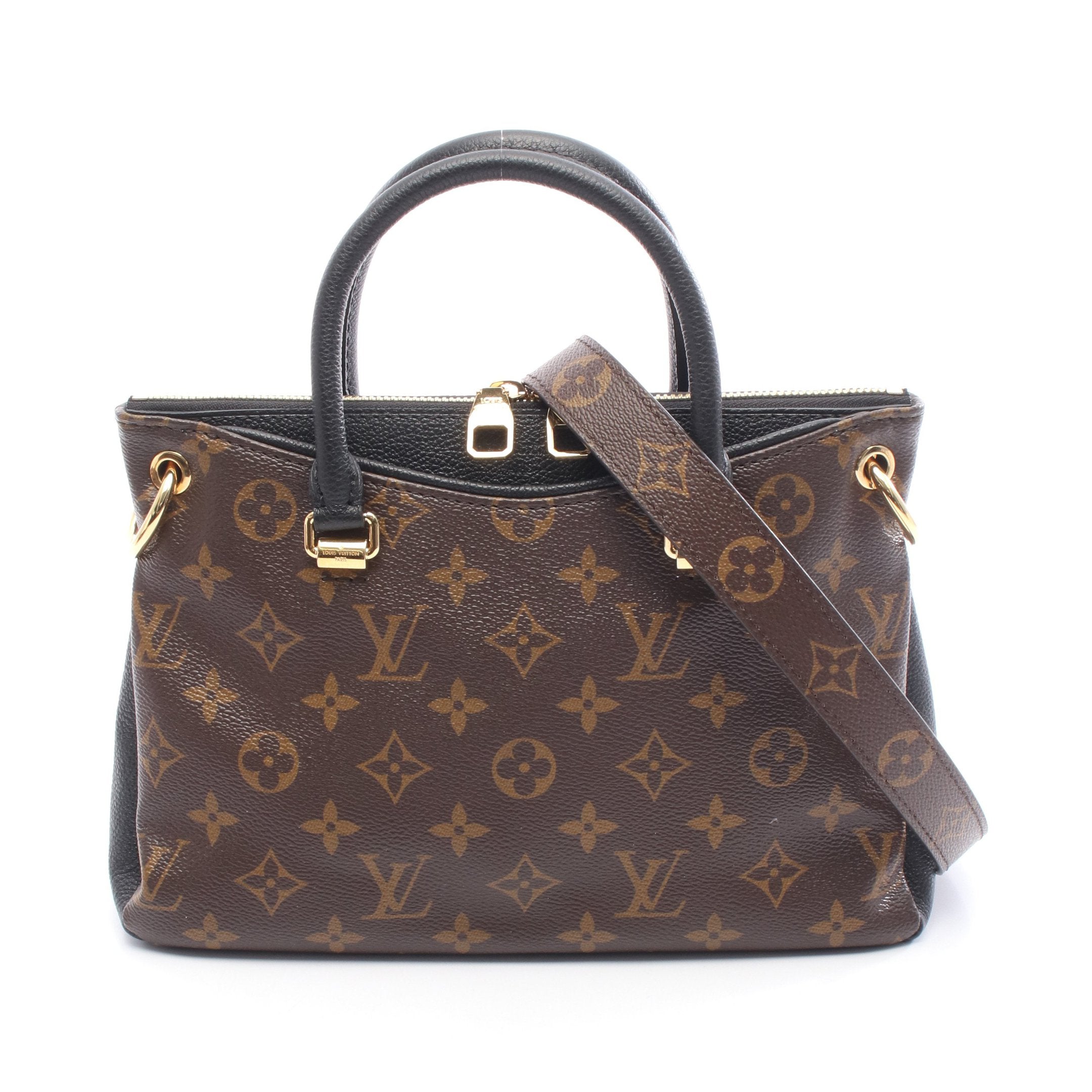 パラスBB モノグラム ノワール ハンドバッグ PVC レザー ブラウン