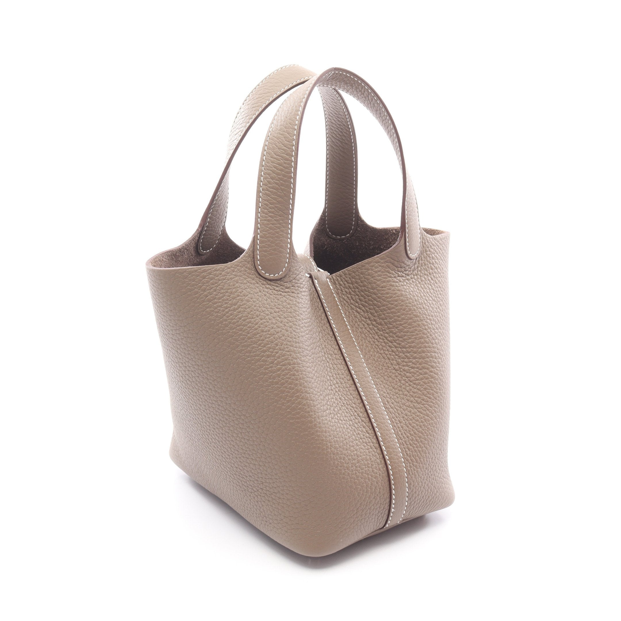 ピコタンロックPM エトゥープ ハンドバッグ トリヨンクレマンス グレー